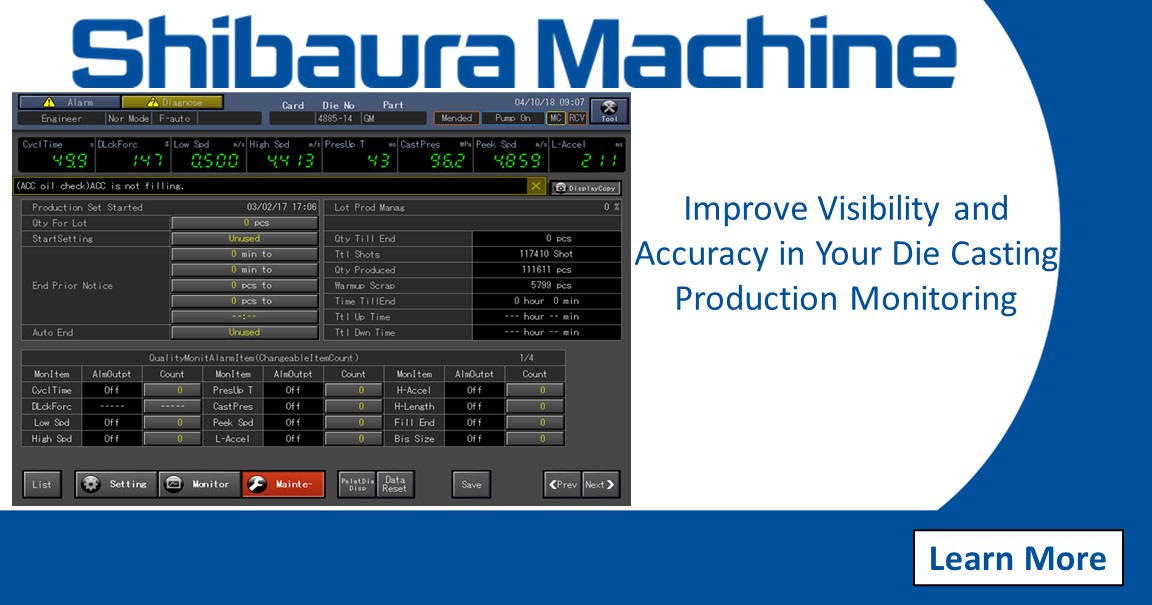 Improve Visibility and Accuracy in Your Die Casting Production Monitoring