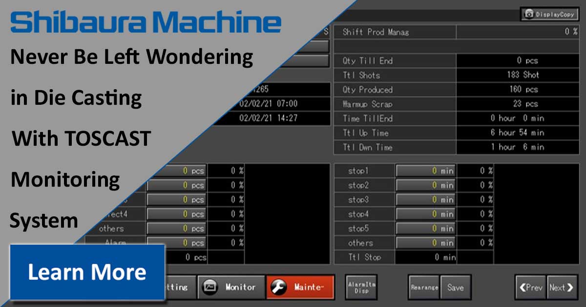 Never Be Left Wondering in Die Casting With TOSCAST Monitoring System