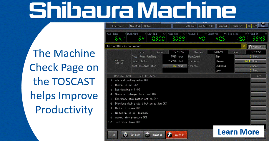 A Look Before You Leap in Die Casting: The Machine Check Page on the ...